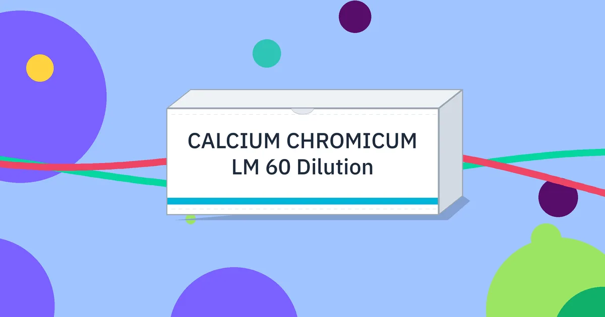 Symbolbild: Packung mit der Aufschrift CALCIUM CHROMICUM LM 60 Dilution (PZN 13408576) – Verfügbarkeit und Bezug in Apotheken in Frankfurt am Main