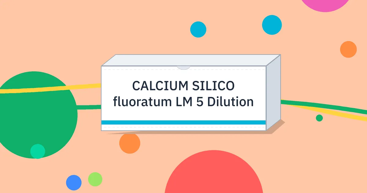 Symbolbild: Packung mit der Aufschrift CALCIUM SILICO fluoratum LM 5 Dilution (PZN 12806004) – Verfügbarkeit und Bezug in Apotheken in Frankfurt am Main