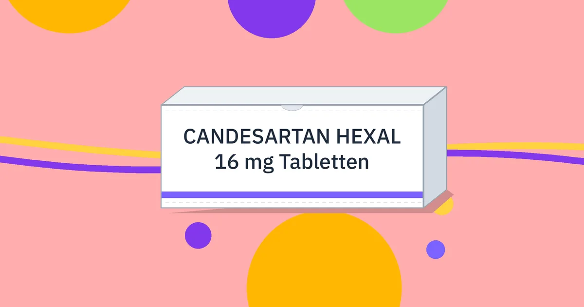 Symbolbild: Packung mit der Aufschrift CANDESARTAN HEXAL 16 mg Tabletten (PZN 09390617) – Verfügbarkeit und Bezug in Apotheken in Frankfurt am Main