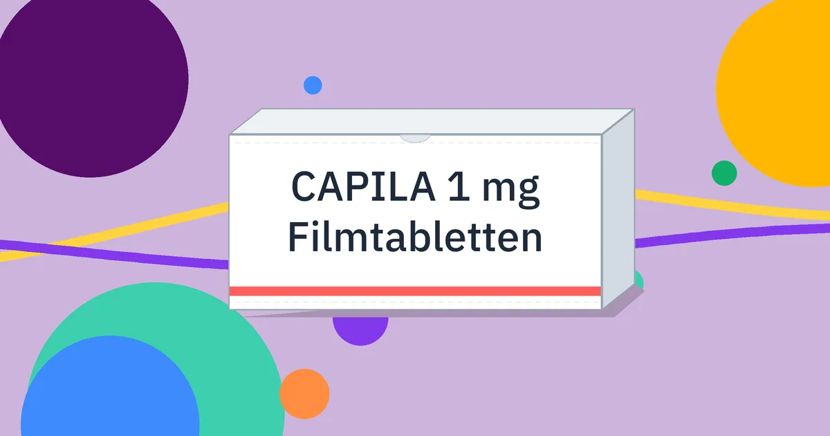Symbolbild: Packung mit der Aufschrift CAPILA 1 mg Filmtabletten (PZN 15400366) – Verfügbarkeit und Bezug in Apotheken in Frankfurt am Main