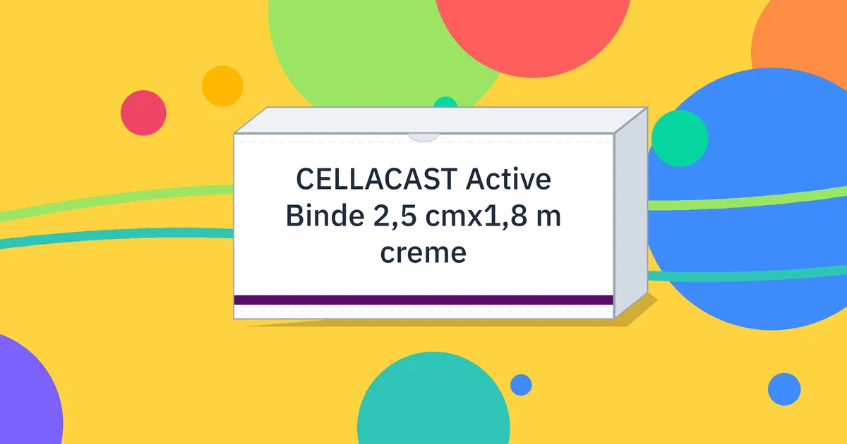 Symbolbild: Packung mit der Aufschrift CELLACAST Active Binde 2,5 cmx1,8 m creme (PZN 14251616) – Verfügbarkeit und Bezug in Apotheken in Frankfurt am Main