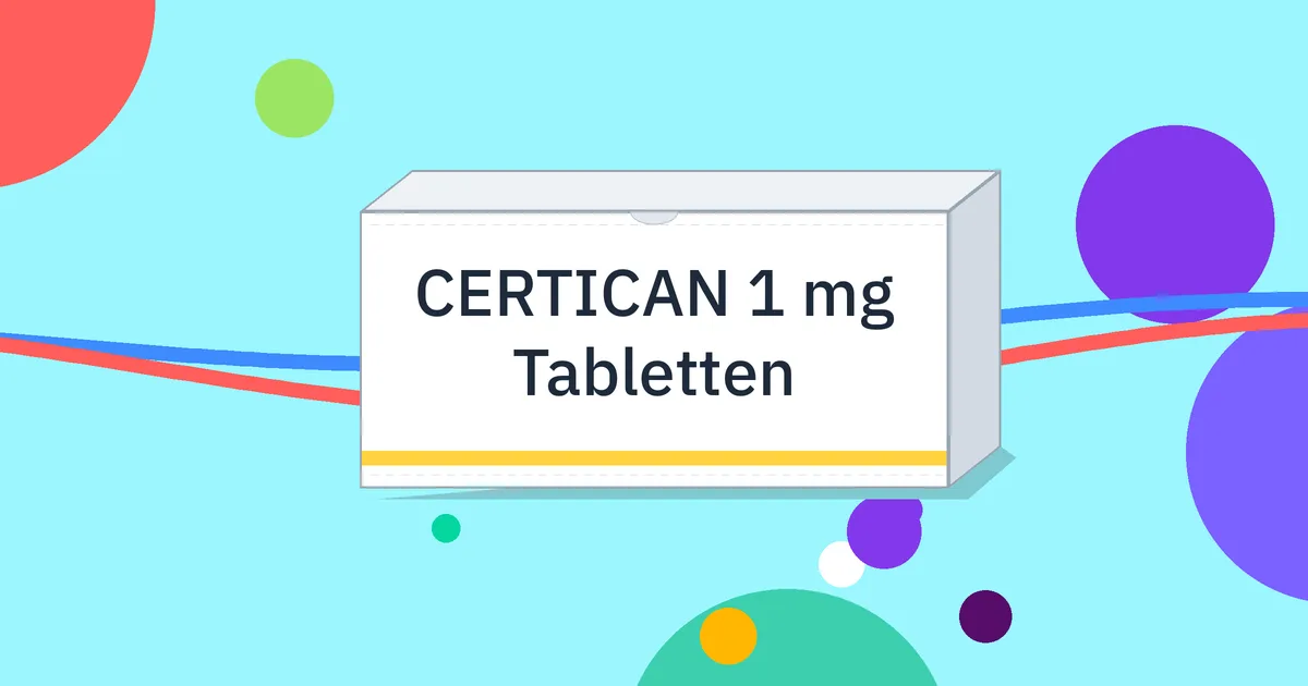 Symbolbild: Packung mit der Aufschrift CERTICAN 1 mg Tabletten (PZN 16803675) – Verfügbarkeit und Bezug in Apotheken in Frankfurt am Main