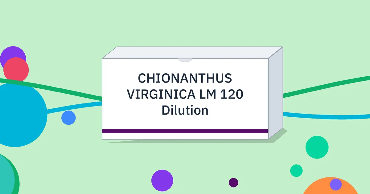 Symbolbild: Packung mit der Aufschrift CHIONANTHUS VIRGINICA LM 120 Dilution (PZN 13443472) – Verfügbarkeit und Bezug in Apotheken in Frankfurt am Main