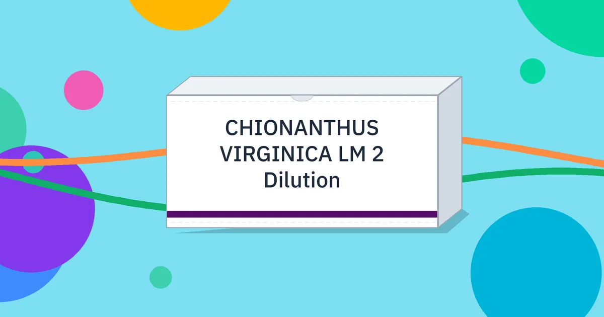 Symbolbild: Packung mit der Aufschrift CHIONANTHUS VIRGINICA LM 2 Dilution (PZN 13443041) – Verfügbarkeit und Bezug in Apotheken in Frankfurt am Main