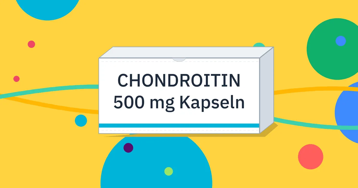 Symbolbild: Packung mit der Aufschrift CHONDROITIN 500 mg Kapseln (PZN 16530042) – Verfügbarkeit und Bezug in Apotheken in Frankfurt am Main