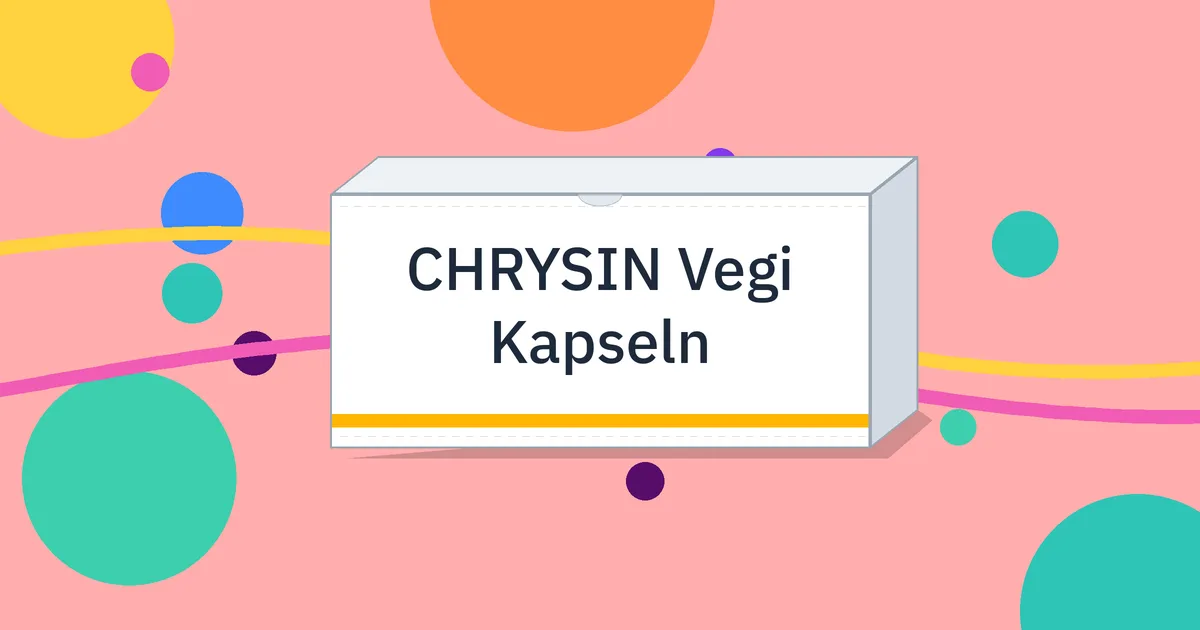Symbolbild: Packung mit der Aufschrift CHRYSIN Vegi Kapseln (PZN 03077457) – Verfügbarkeit und Bezug in Apotheken in Frankfurt am Main