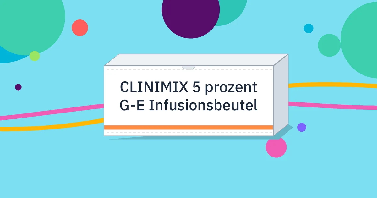 Symbolbild: Packung mit der Aufschrift CLINIMIX 5 prozent G-E Infusionsbeutel (PZN 01626753) – Verfügbarkeit und Bezug in Apotheken in Frankfurt am Main