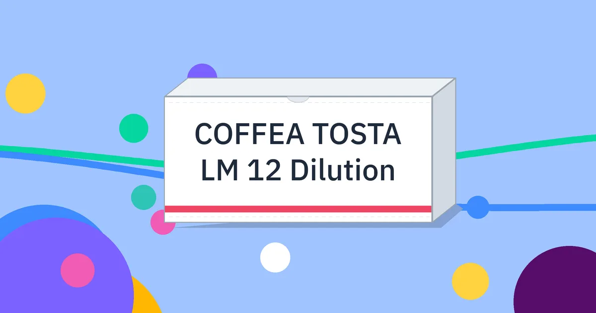 Symbolbild: Packung mit der Aufschrift COFFEA TOSTA LM 12 Dilution (PZN 12831315) – Verfügbarkeit und Bezug in Apotheken in Frankfurt am Main