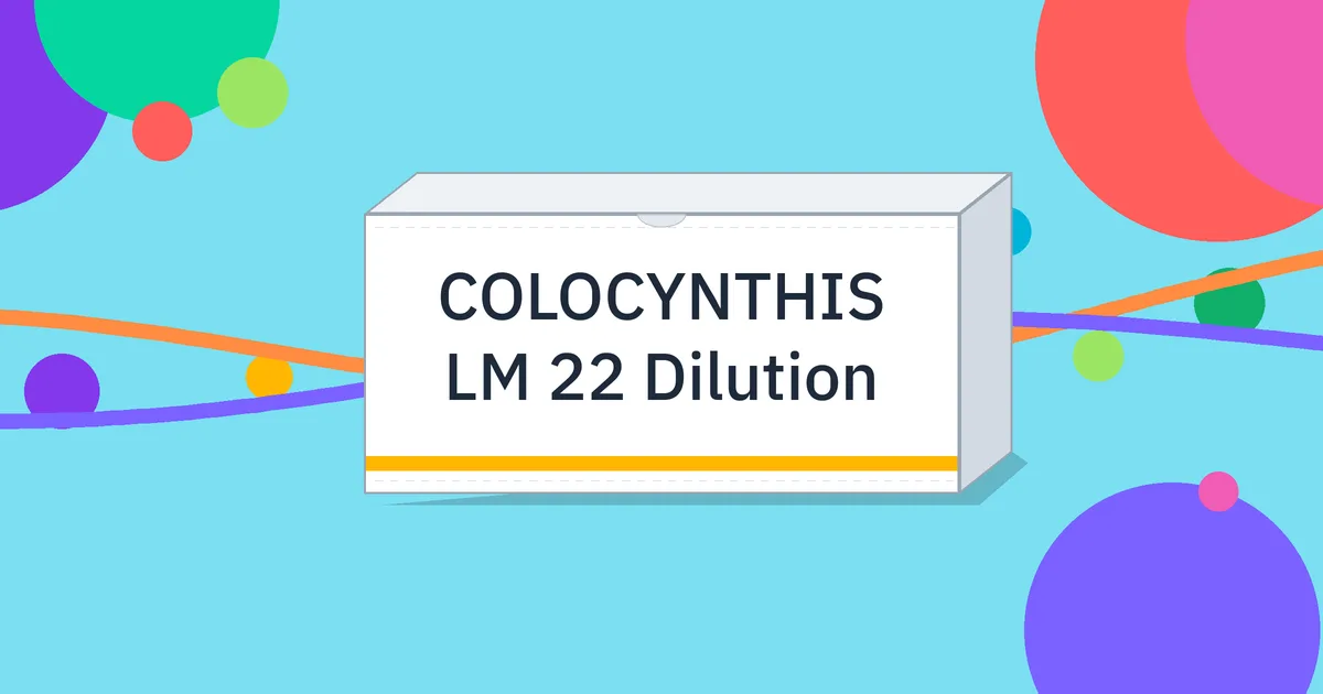 Symbolbild: Packung mit der Aufschrift COLOCYNTHIS LM 22 Dilution (PZN 12832757) – Verfügbarkeit und Bezug in Apotheken in Frankfurt am Main