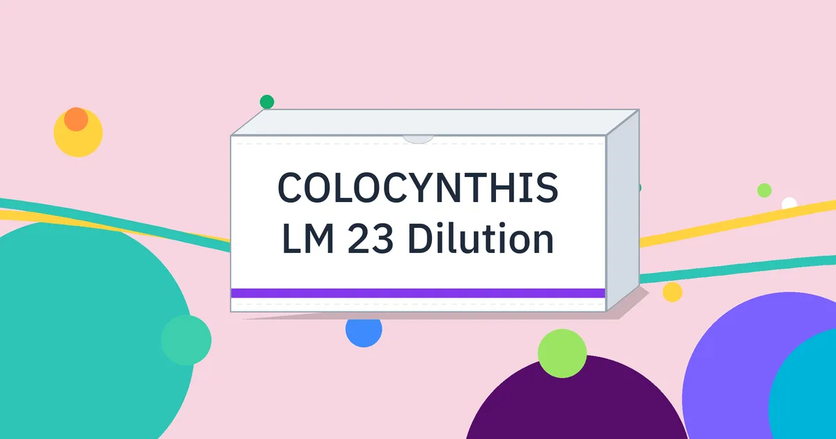 Symbolbild: Packung mit der Aufschrift COLOCYNTHIS LM 23 Dilution (PZN 12832763) – Verfügbarkeit und Bezug in Apotheken in Frankfurt am Main
