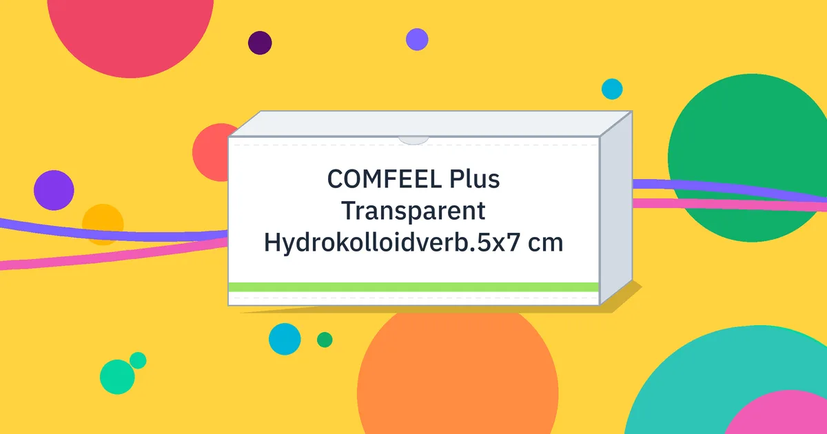 Symbolbild: Packung mit der Aufschrift COMFEEL Plus Transparent Hydrokolloidverb.5x7 cm (PZN 18125966) – Verfügbarkeit und Bezug in Apotheken in Frankfurt am Main