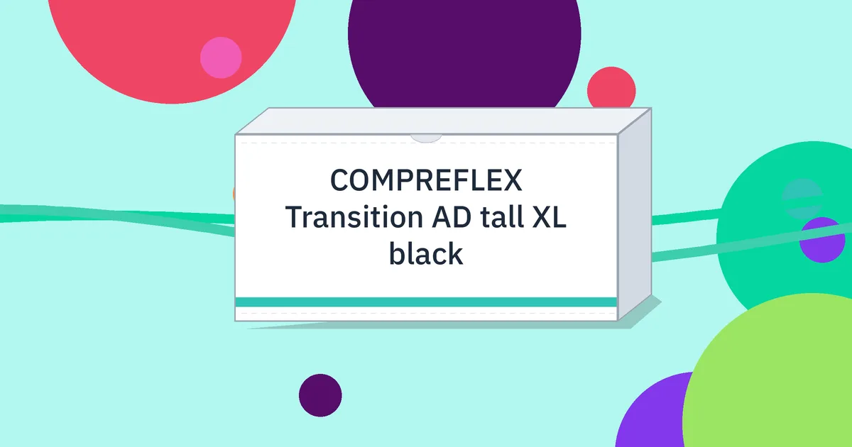 Symbolbild: Packung mit der Aufschrift COMPREFLEX Transition AD tall XL black (PZN 19534425) – Verfügbarkeit und Bezug in Apotheken in Frankfurt am Main