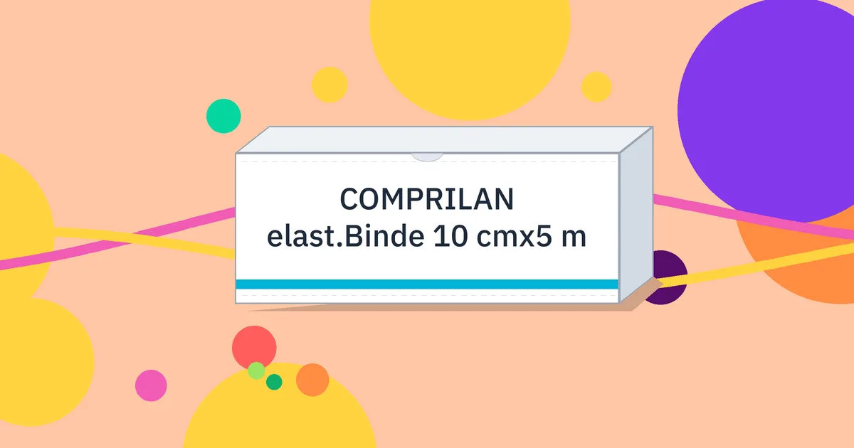Symbolbild: Packung mit der Aufschrift COMPRILAN elast.Binde 10 cmx5 m (PZN 15886765) – Verfügbarkeit und Bezug in Apotheken in Frankfurt am Main