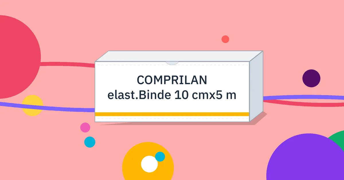 Symbolbild: Packung mit der Aufschrift COMPRILAN elast.Binde 10 cmx5 m (PZN 17451014) – Verfügbarkeit und Bezug in Apotheken in Frankfurt am Main
