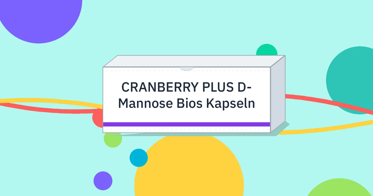 Symbolbild: Packung mit der Aufschrift CRANBERRY PLUS D-Mannose Bios Kapseln (PZN 15656918) – Verfügbarkeit und Bezug in Apotheken in Frankfurt am Main