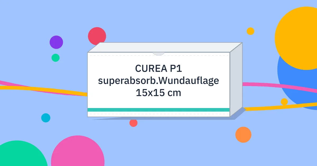 Symbolbild: Packung mit der Aufschrift CUREA P1 superabsorb.Wundauflage 15x15 cm (PZN 04744080) – Verfügbarkeit und Bezug in Apotheken in Frankfurt am Main