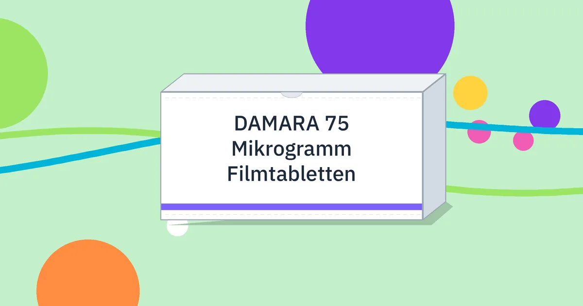 Symbolbild: Packung mit der Aufschrift DAMARA 75 Mikrogramm Filmtabletten (PZN 09714801) – Verfügbarkeit und Bezug in Apotheken in Frankfurt am Main