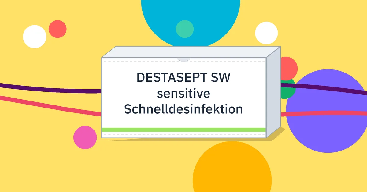 Symbolbild: Packung mit der Aufschrift DESTASEPT SW sensitive Schnelldesinfektion (PZN 10088680) – Verfügbarkeit und Bezug in Apotheken in Frankfurt am Main