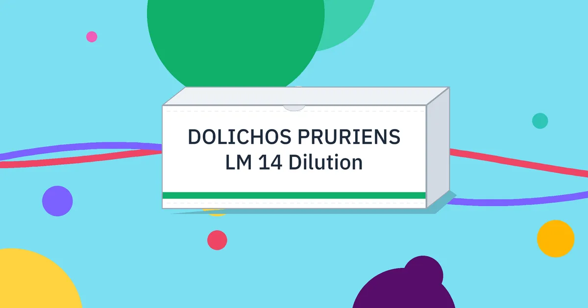 Symbolbild: Packung mit der Aufschrift DOLICHOS PRURIENS LM 14 Dilution (PZN 13466585) – Verfügbarkeit und Bezug in Apotheken in Frankfurt am Main