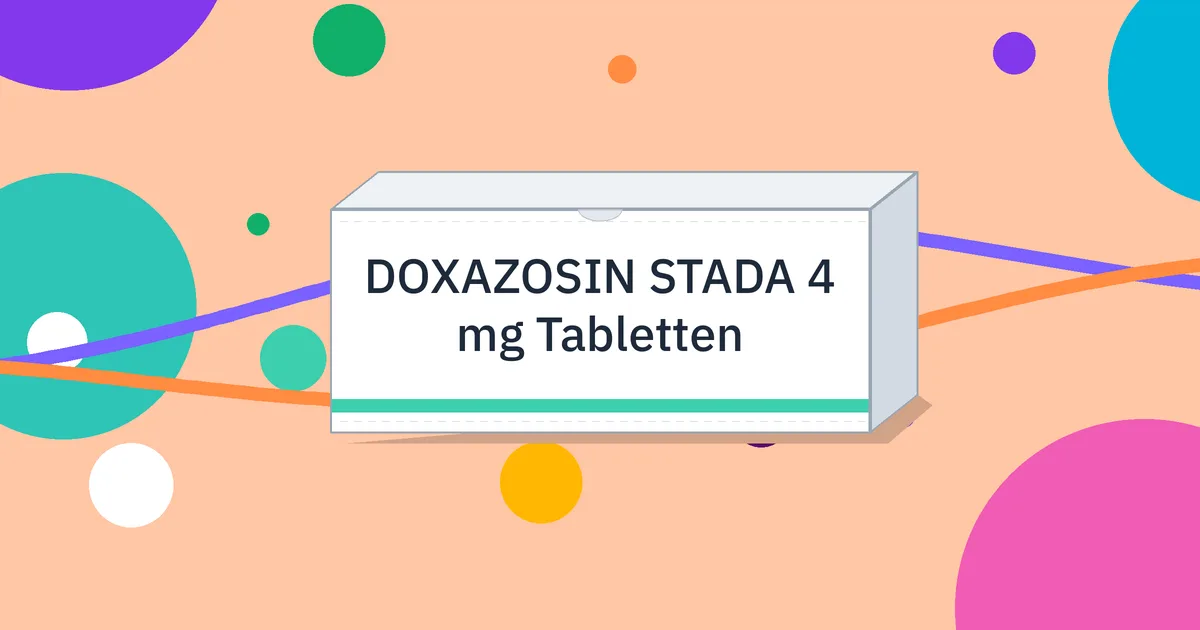 Symbolbild: Packung mit der Aufschrift DOXAZOSIN STADA 4 mg Tabletten (PZN 00192034) – Verfügbarkeit und Bezug in Apotheken in Frankfurt am Main