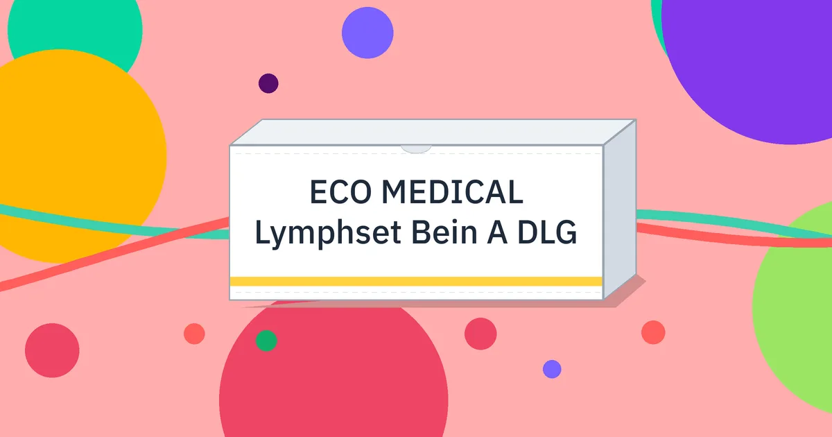 Symbolbild: Packung mit der Aufschrift ECO MEDICAL Lymphset Bein A DLG (PZN 12476765) – Verfügbarkeit und Bezug in Apotheken in Frankfurt am Main
