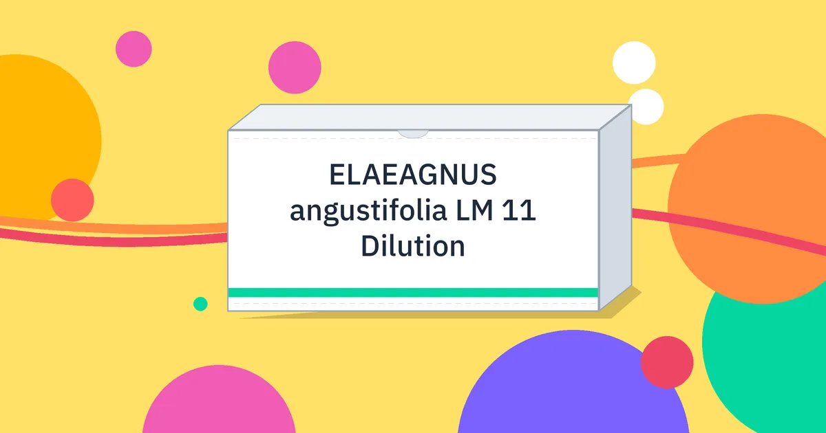 Symbolbild: Packung mit der Aufschrift ELAEAGNUS angustifolia LM 11 Dilution (PZN 13469336) – Verfügbarkeit und Bezug in Apotheken in Frankfurt am Main