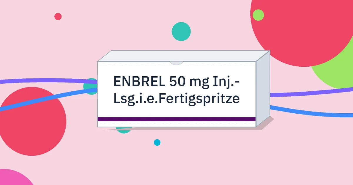 Symbolbild: Packung mit der Aufschrift ENBREL 50 mg Inj.-Lsg.i.e.Fertigspritze (PZN 04492419) – Verfügbarkeit und Bezug in Apotheken in Frankfurt am Main