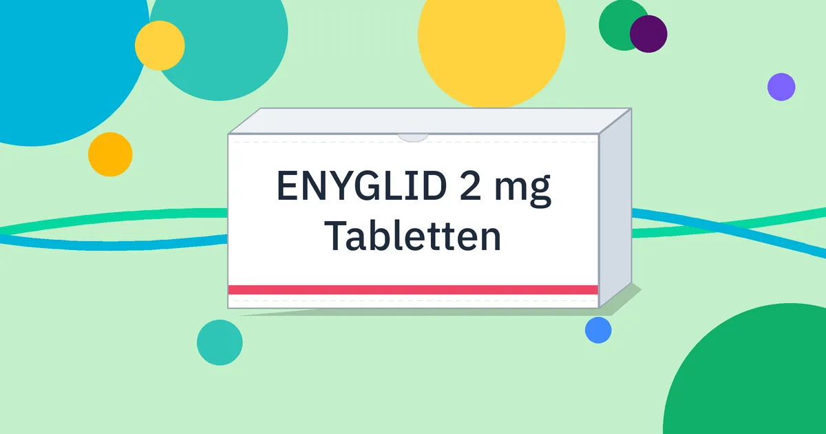 Symbolbild: Packung mit der Aufschrift ENYGLID 2 mg Tabletten (PZN 05502918) – Verfügbarkeit und Bezug in Apotheken in Frankfurt am Main