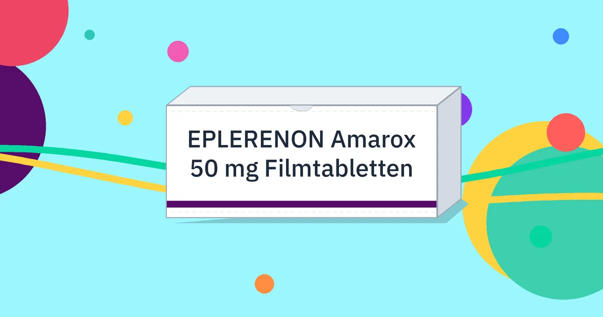 Symbolbild: Packung mit der Aufschrift EPLERENON Amarox 50 mg Filmtabletten (PZN 19252589) – Verfügbarkeit und Bezug in Apotheken in Frankfurt am Main
