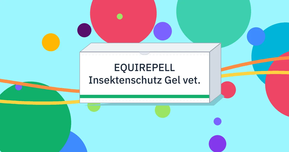 Symbolbild: Packung mit der Aufschrift EQUIREPELL Insektenschutz Gel vet. (PZN 17304247) – Verfügbarkeit und Bezug in Apotheken in Frankfurt am Main