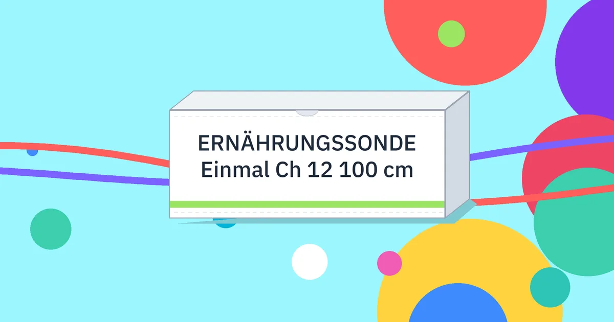 Symbolbild: Packung mit der Aufschrift ERNÄHRUNGSSONDE Einmal Ch 12 100 cm (PZN 02438924) – Verfügbarkeit und Bezug in Apotheken in Frankfurt am Main