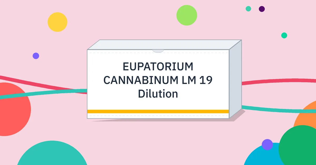 Symbolbild: Packung mit der Aufschrift EUPATORIUM CANNABINUM LM 19 Dilution (PZN 12845837) – Verfügbarkeit und Bezug in Apotheken in Frankfurt am Main