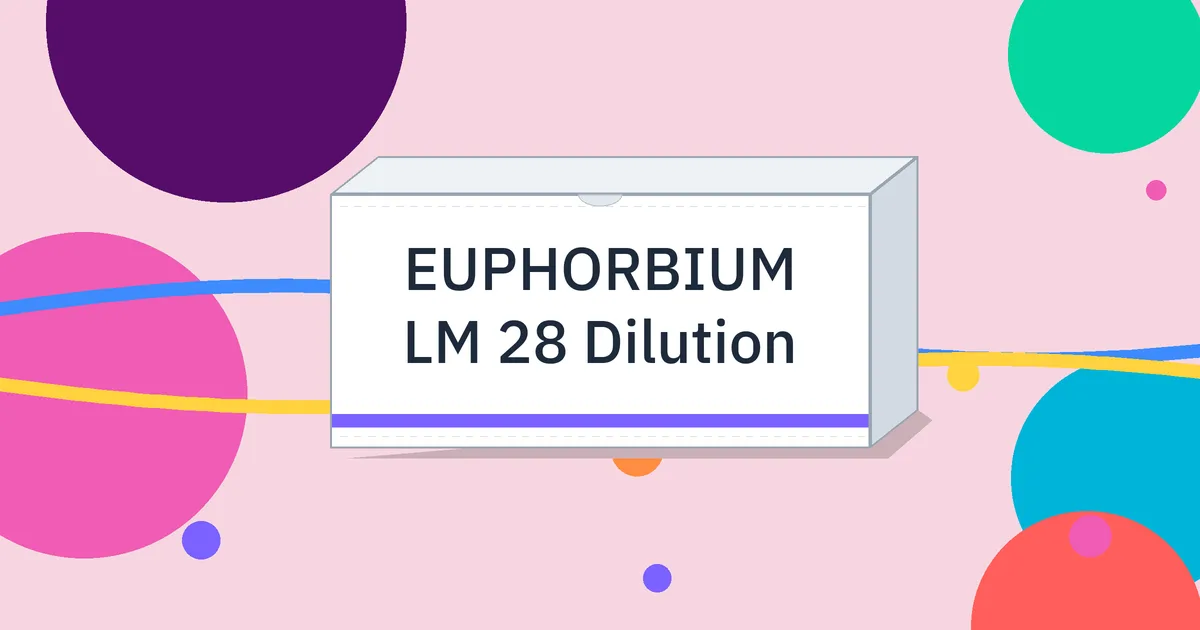 Symbolbild: Packung mit der Aufschrift EUPHORBIUM LM 28 Dilution (PZN 13483402) – Verfügbarkeit und Bezug in Apotheken in Frankfurt am Main