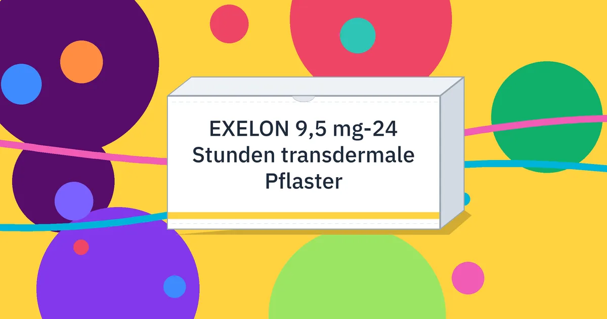 Symbolbild: Packung mit der Aufschrift EXELON 9,5 mg-24 Stunden transdermale Pflaster (PZN 10408280) – Verfügbarkeit und Bezug in Apotheken in Frankfurt am Main