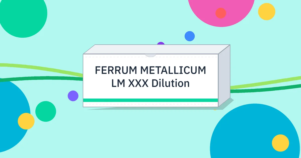 Symbolbild: Packung mit der Aufschrift FERRUM METALLICUM LM XXX Dilution (PZN 02674547) – Verfügbarkeit und Bezug in Apotheken in Frankfurt am Main