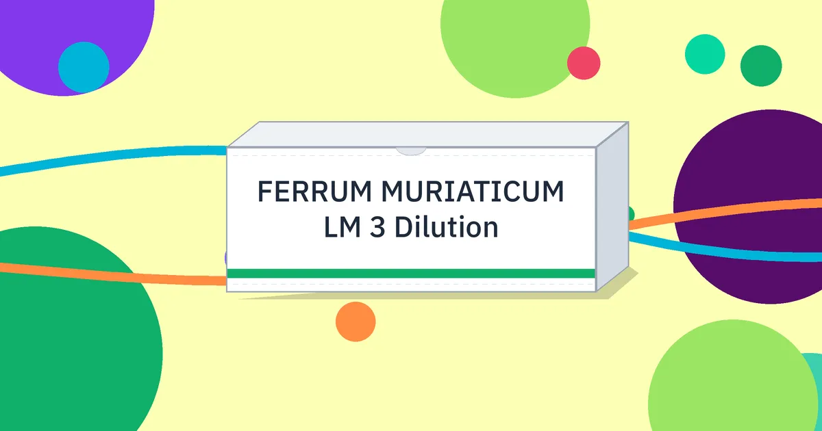 Symbolbild: Packung mit der Aufschrift FERRUM MURIATICUM LM 3 Dilution (PZN 12850620) – Verfügbarkeit und Bezug in Apotheken in Frankfurt am Main