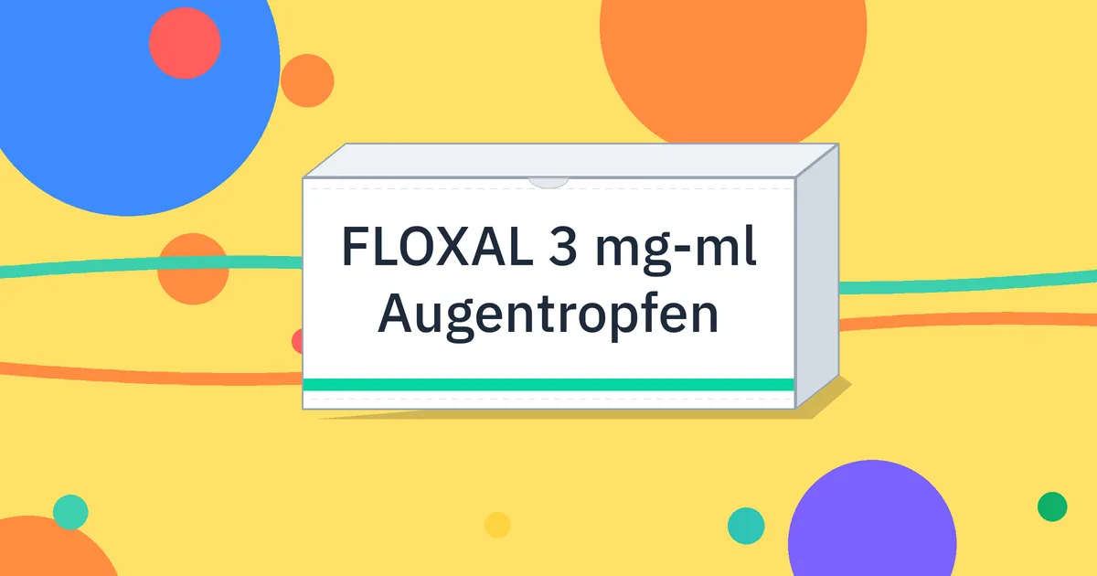 Symbolbild: Packung mit der Aufschrift FLOXAL 3 mg-ml Augentropfen (PZN 10999393) – Verfügbarkeit und Bezug in Apotheken in Frankfurt am Main