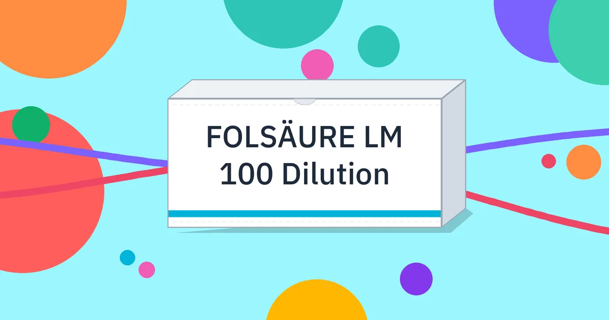 Symbolbild: Packung mit der Aufschrift FOLSÄURE LM 100 Dilution (PZN 12873414) – Verfügbarkeit und Bezug in Apotheken in Frankfurt am Main