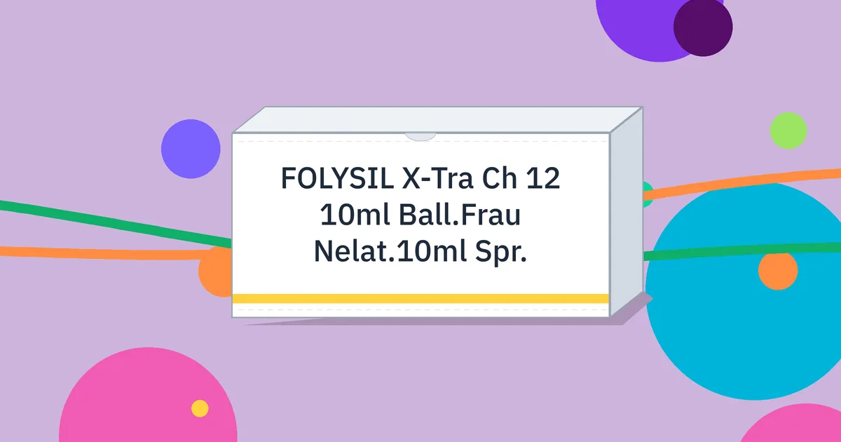 Symbolbild: Packung mit der Aufschrift FOLYSIL X-Tra Ch 12 10ml Ball.Frau Nelat.10ml Spr. (PZN 17998379) – Verfügbarkeit und Bezug in Apotheken in Frankfurt am Main