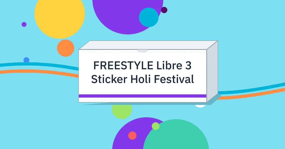 Symbolbild: Packung mit der Aufschrift FREESTYLE Libre 3 Sticker Holi Festival (PZN 18177130) – Verfügbarkeit und Bezug in Apotheken in Frankfurt am Main