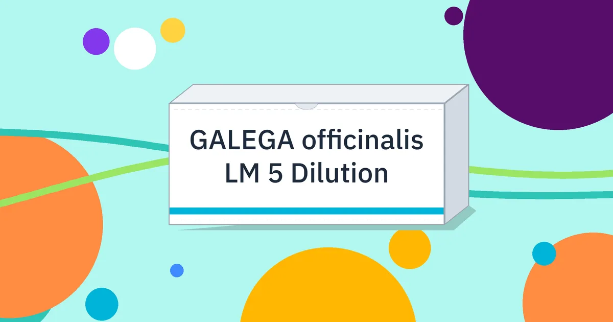 Symbolbild: Packung mit der Aufschrift GALEGA officinalis LM 5 Dilution (PZN 13495658) – Verfügbarkeit und Bezug in Apotheken in Frankfurt am Main
