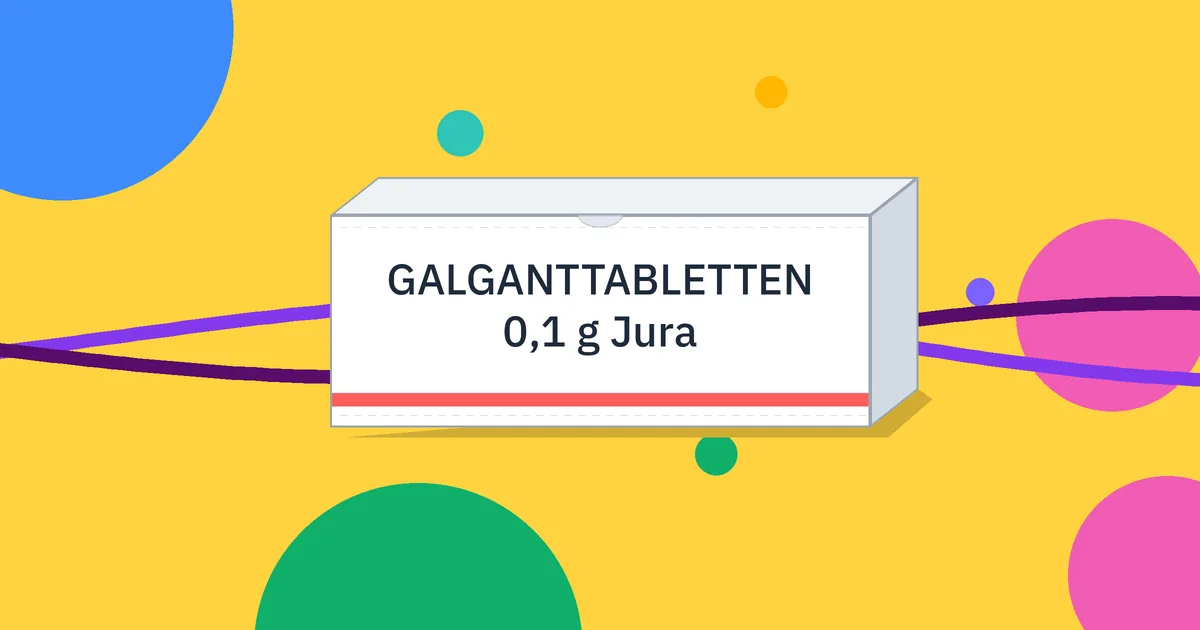 Symbolbild: Packung mit der Aufschrift GALGANTTABLETTEN 0,1 g Jura (PZN 00806312) – Verfügbarkeit und Bezug in Apotheken in Frankfurt am Main
