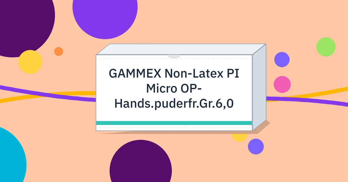 Symbolbild: Packung mit der Aufschrift GAMMEX Non-Latex PI Micro OP-Hands.puderfr.Gr.6,0 (PZN 11614828) – Verfügbarkeit und Bezug in Apotheken in Frankfurt am Main