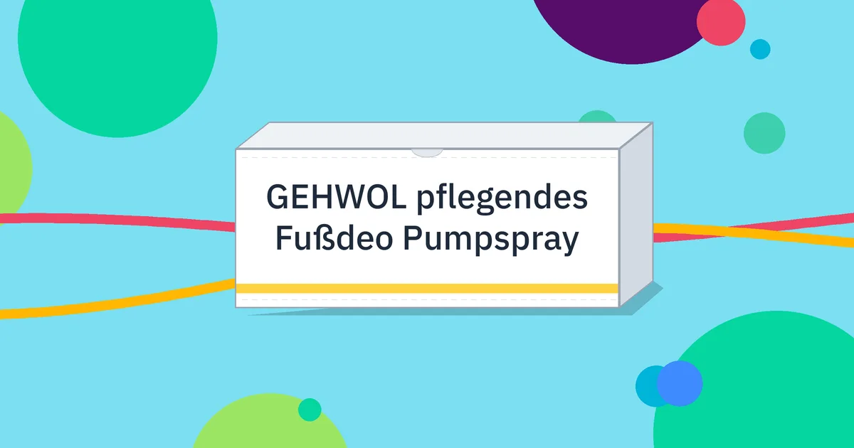 Symbolbild: Packung mit der Aufschrift GEHWOL pflegendes Fußdeo Pumpspray (PZN 03428046) – Verfügbarkeit und Bezug in Apotheken in Frankfurt am Main