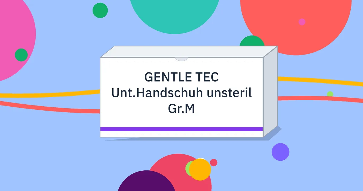 Symbolbild: Packung mit der Aufschrift GENTLE TEC Unt.Handschuh unsteril Gr.M (PZN 06966666) – Verfügbarkeit und Bezug in Apotheken in Frankfurt am Main