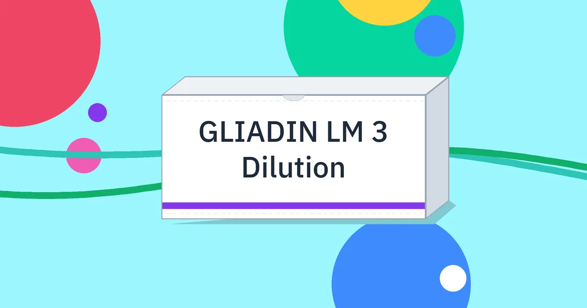 Symbolbild: Packung mit der Aufschrift GLIADIN LM 3 Dilution (PZN 13544109) – Verfügbarkeit und Bezug in Apotheken in Frankfurt am Main