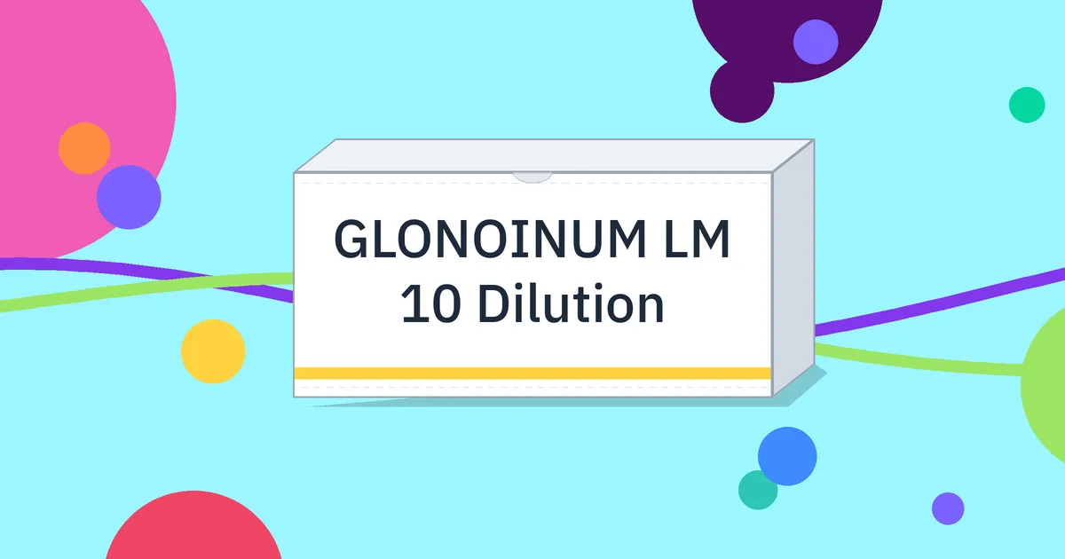 Symbolbild: Packung mit der Aufschrift GLONOINUM LM 10 Dilution (PZN 12878966) – Verfügbarkeit und Bezug in Apotheken in Frankfurt am Main