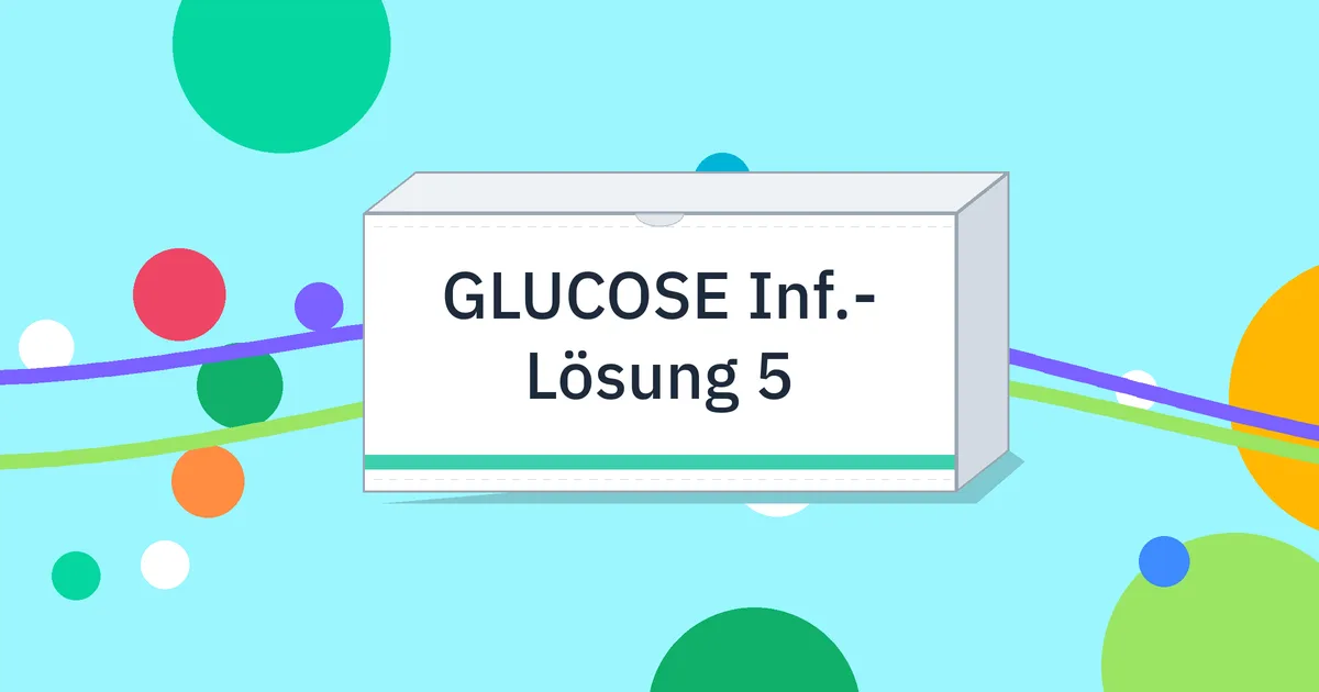 Symbolbild: Packung mit der Aufschrift GLUCOSE Inf.-Lösung 5 (PZN 07510968) – Verfügbarkeit und Bezug in Apotheken in Frankfurt am Main