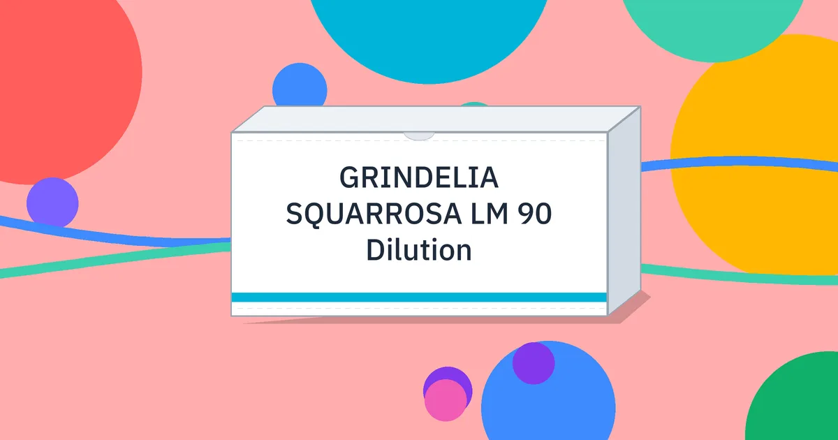 Symbolbild: Packung mit der Aufschrift GRINDELIA SQUARROSA LM 90 Dilution (PZN 13547740) – Verfügbarkeit und Bezug in Apotheken in Frankfurt am Main