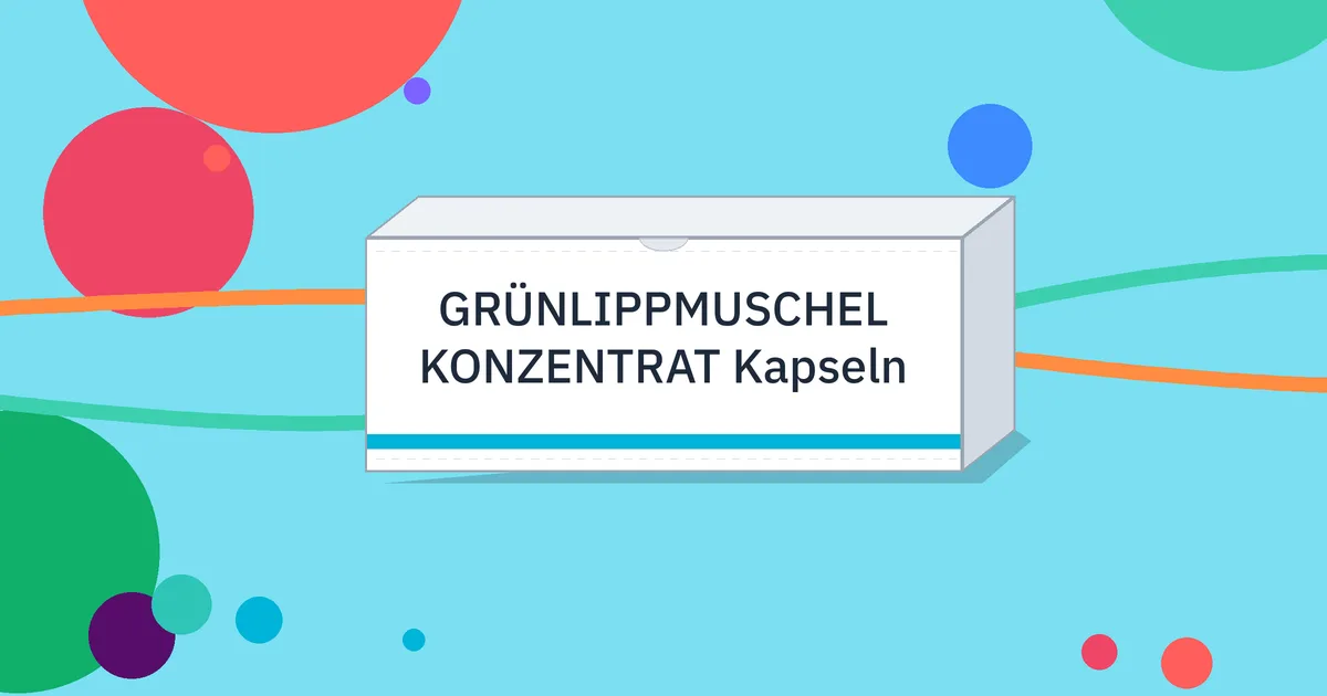 Symbolbild: Packung mit der Aufschrift GRÜNLIPPMUSCHEL KONZENTRAT Kapseln (PZN 00229607) – Verfügbarkeit und Bezug in Apotheken in Frankfurt am Main